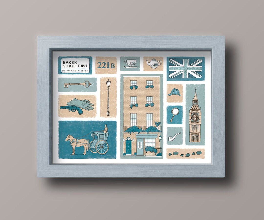 London 221B Baker Street, Sherlock Holmes, Art Print, Detective ...
