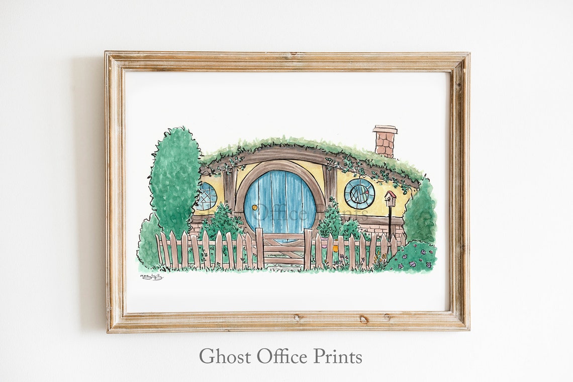 Hobbit Home Shire Art Print Watercolour Painting - Etsy UK