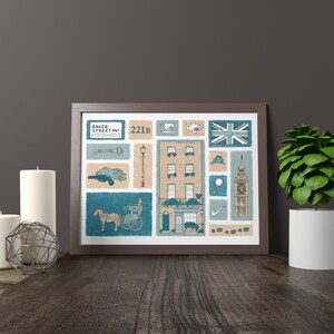 London 221B Baker Street, Sherlock Holmes, Art Print, Detective ...
