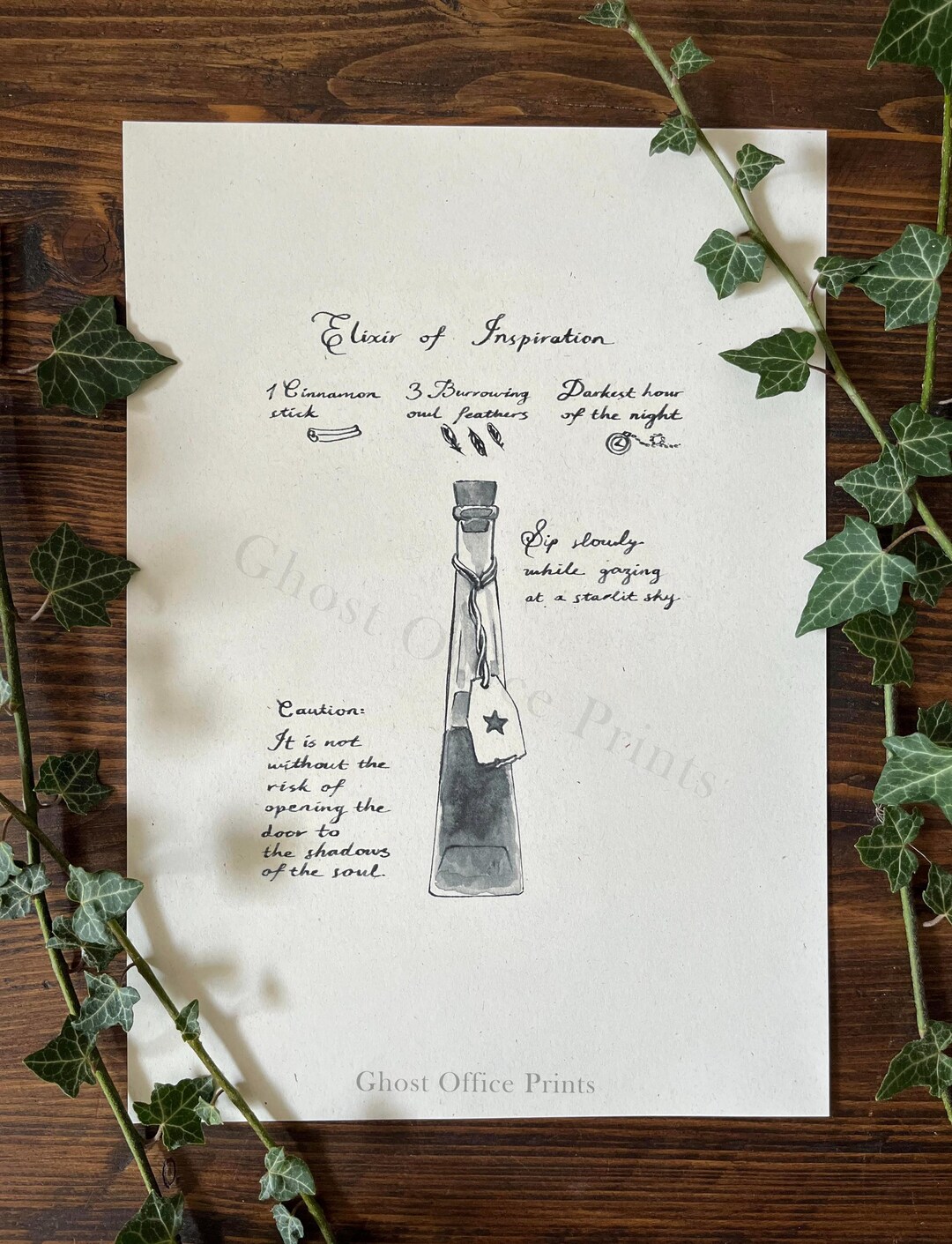 Elixir of Inspiration, Art Print, Victorian, Potion Recipe, Witch ...