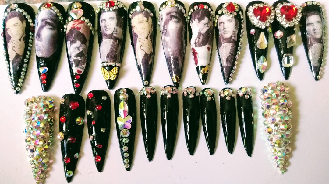 22 Elvis Presley & Priscilla Love Story Press on Nails Gift for Her ...