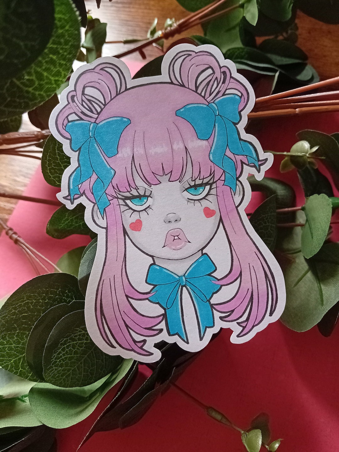 Creepy Cute Sad Girl Die-cut Matt Stickers | Journal Stickers | Planner ...