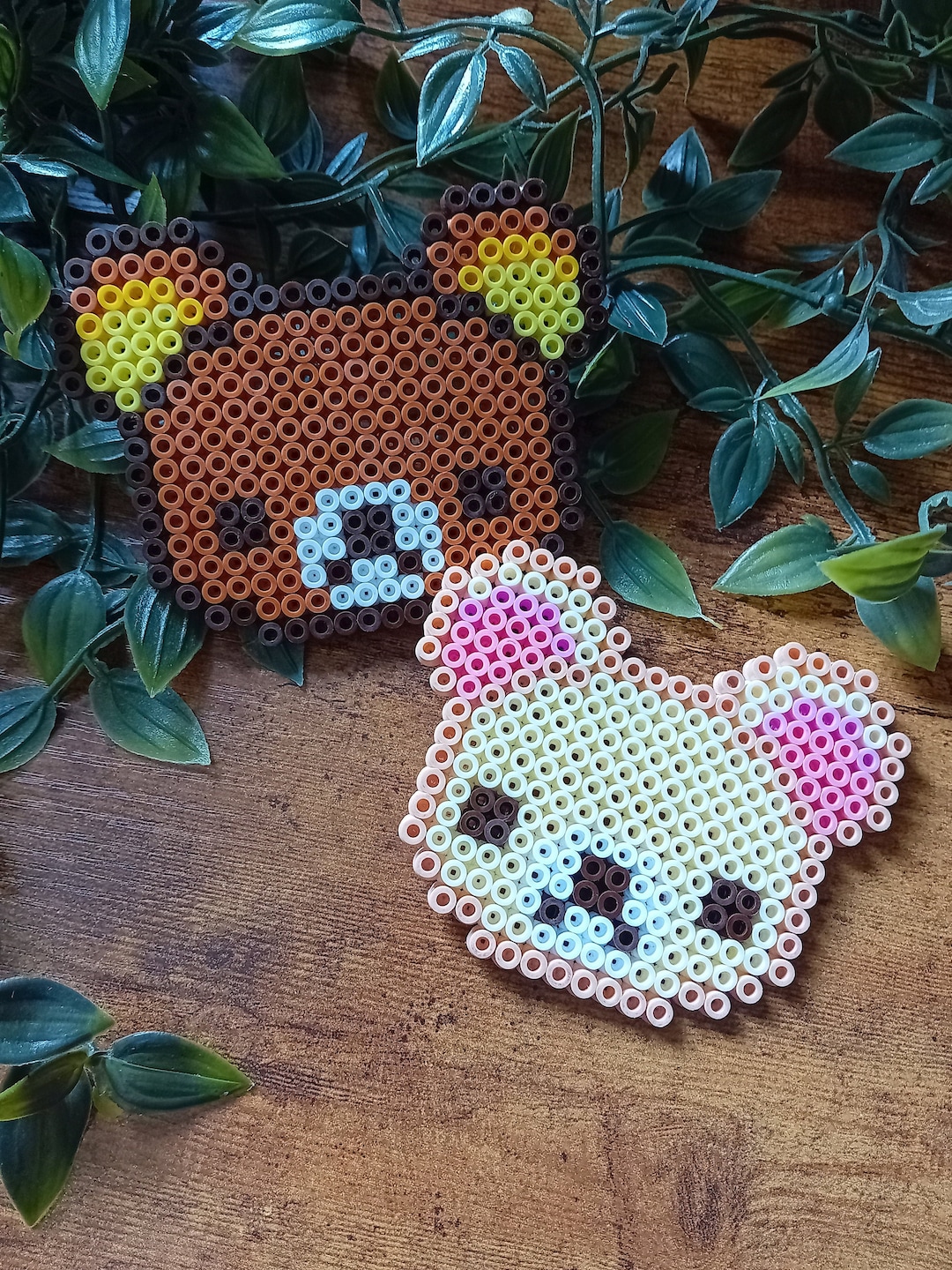 Hama Perler Fuse Bead Rilakkuma Korilakkuma Bead Sprite Coaster Set ...