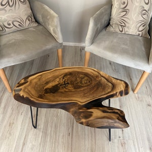 Natural Walnut Tree Wood Coffee Table Handcrafted Wood Side - Etsy