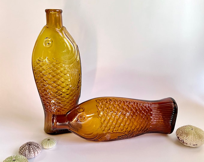 Glass Figural Fish Cod Bottles, Cod Liver Oil or Bitters Bottle - Etsy