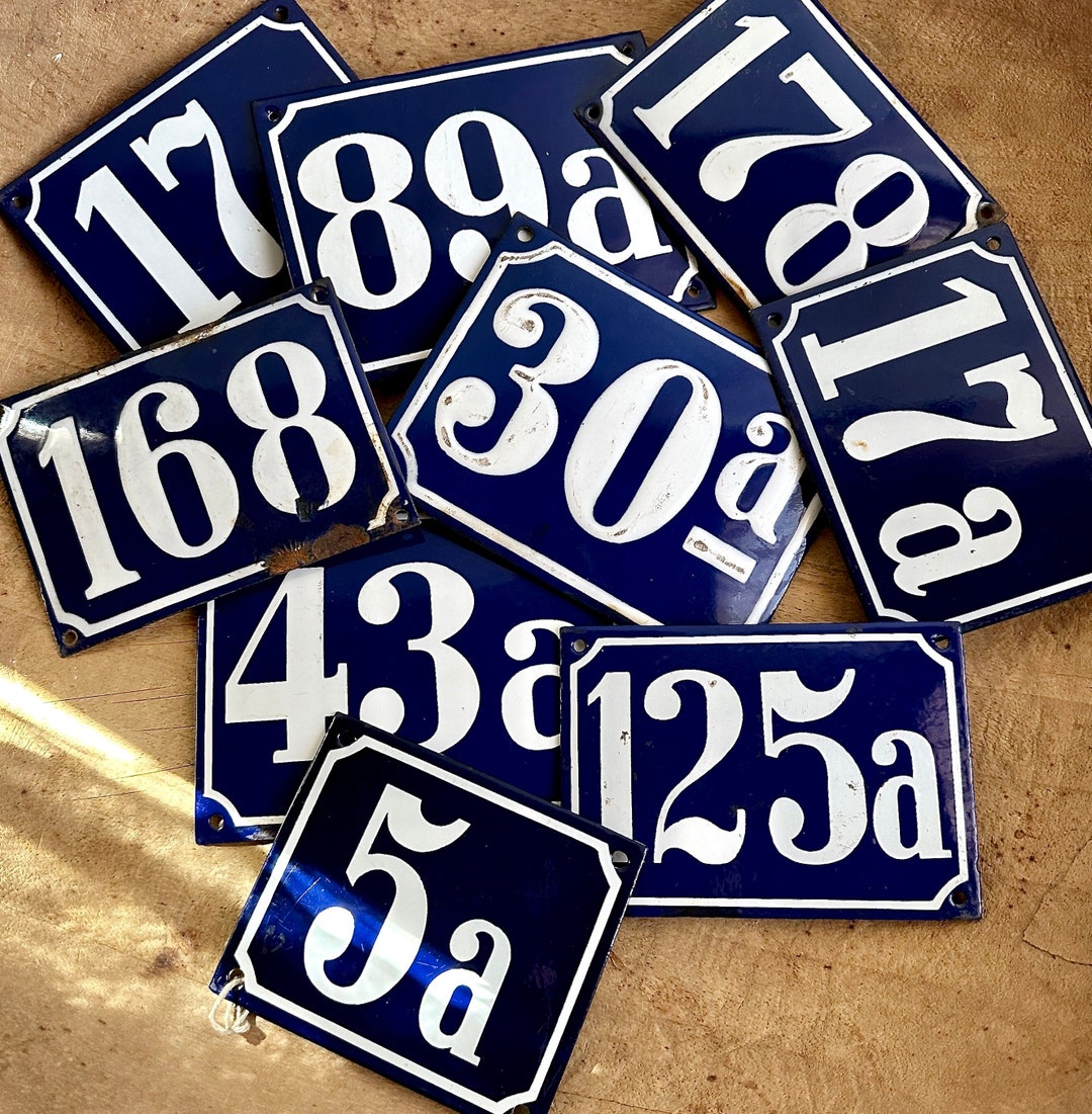 Traditional French Enameled Street Number Plaque, House Address Sign - Etsy