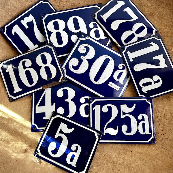 French Enamel Number - Etsy