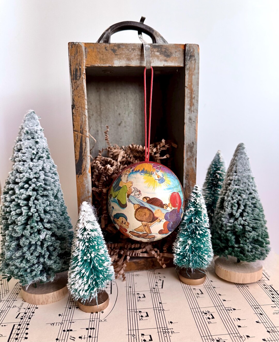 East German Paper Mache Candy Container Ball Ornament East Germany Elf ...