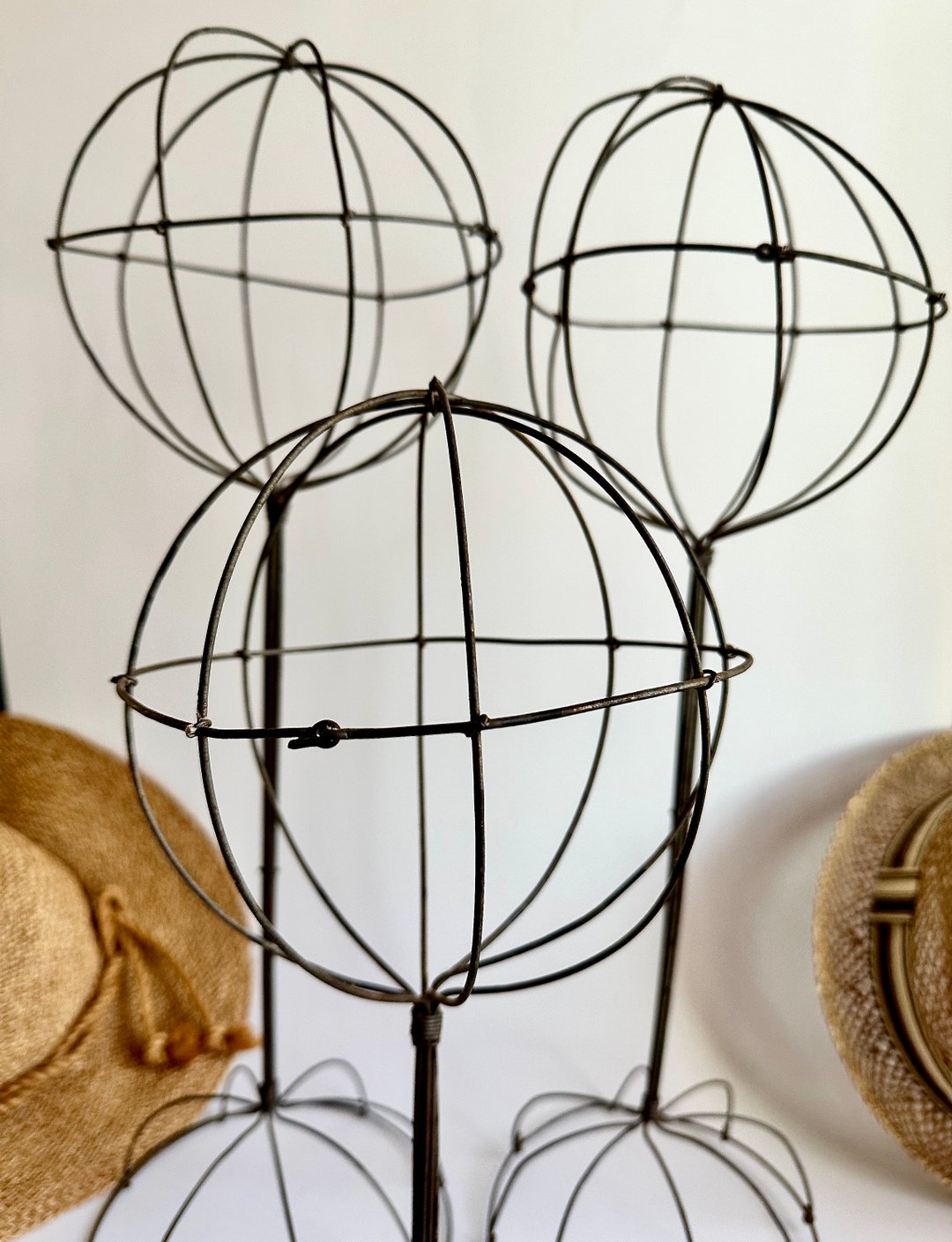 Tall Wire Hat Stand, Shabby Millinery Hat Form - Etsy