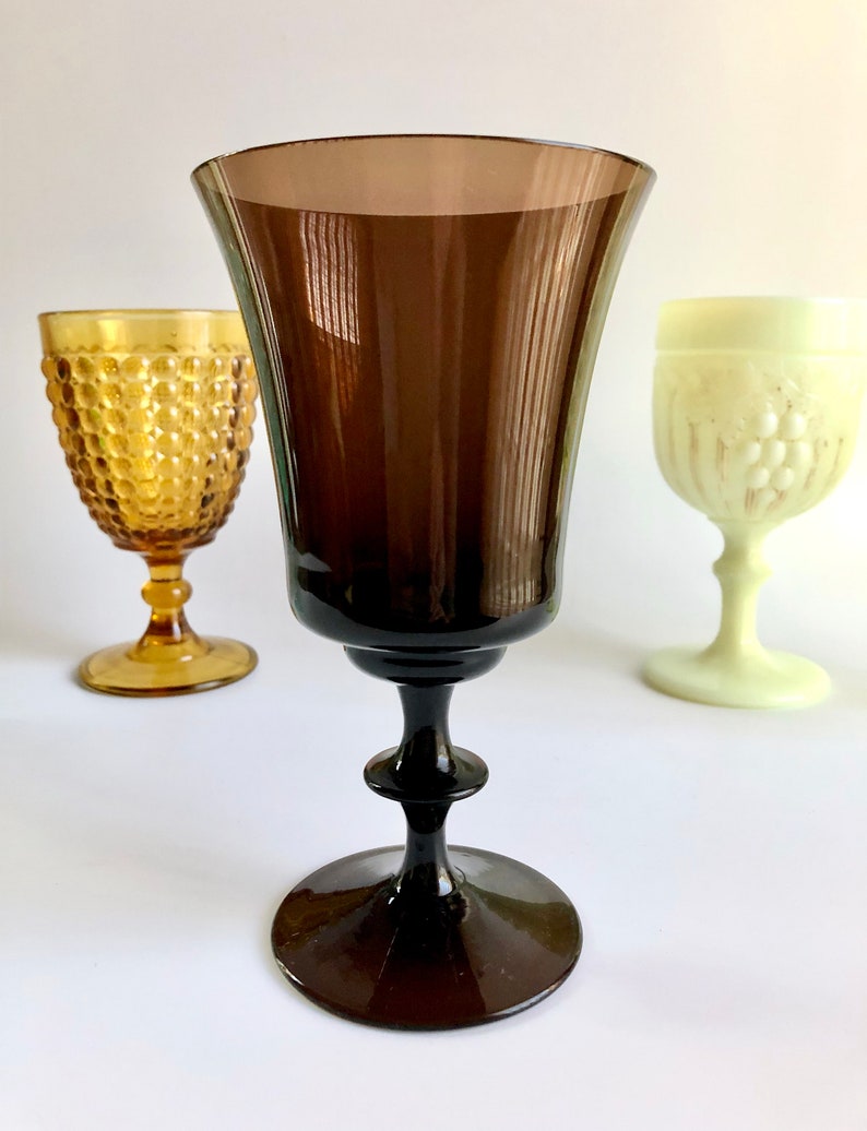 Mismatched Color Wine Goblets EAPG Canary Vaseline Northwood - Etsy