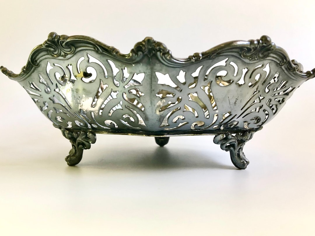 Reed Barton Silver Plated Pierced Footed Bowl Antique Silverplate