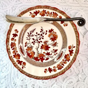 S/8 Spode Indian Tree Bread & Butter Plates, India Tree Orange Rust ...