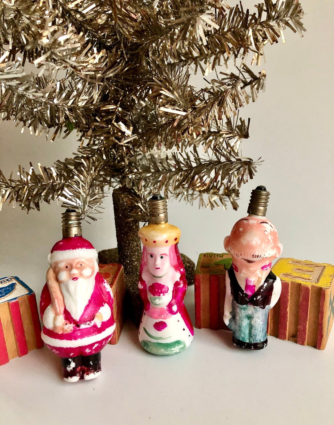 WORKING Figural Milk Glass Bulbs Christmas Tree String Lights - Etsy