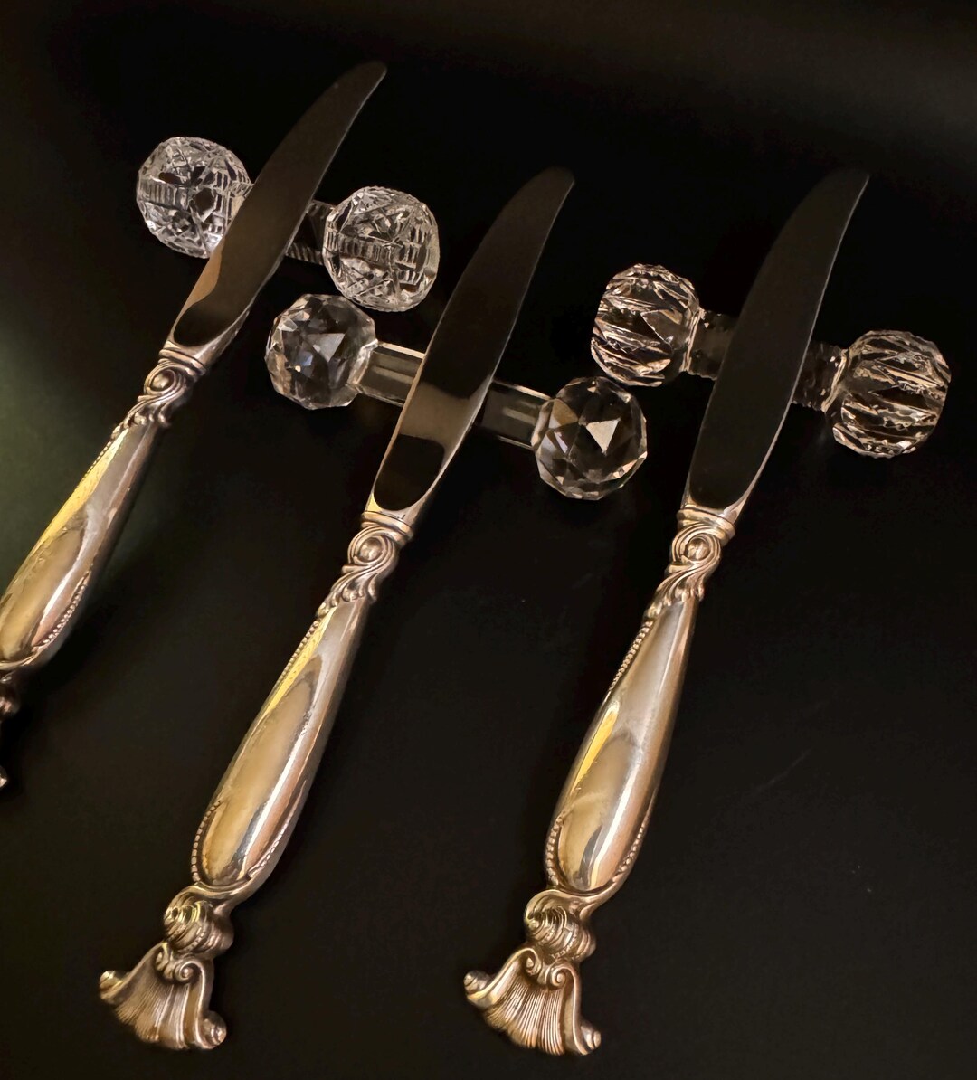 Knife Rests Cut & Faceted Crystal Glass - Etsy