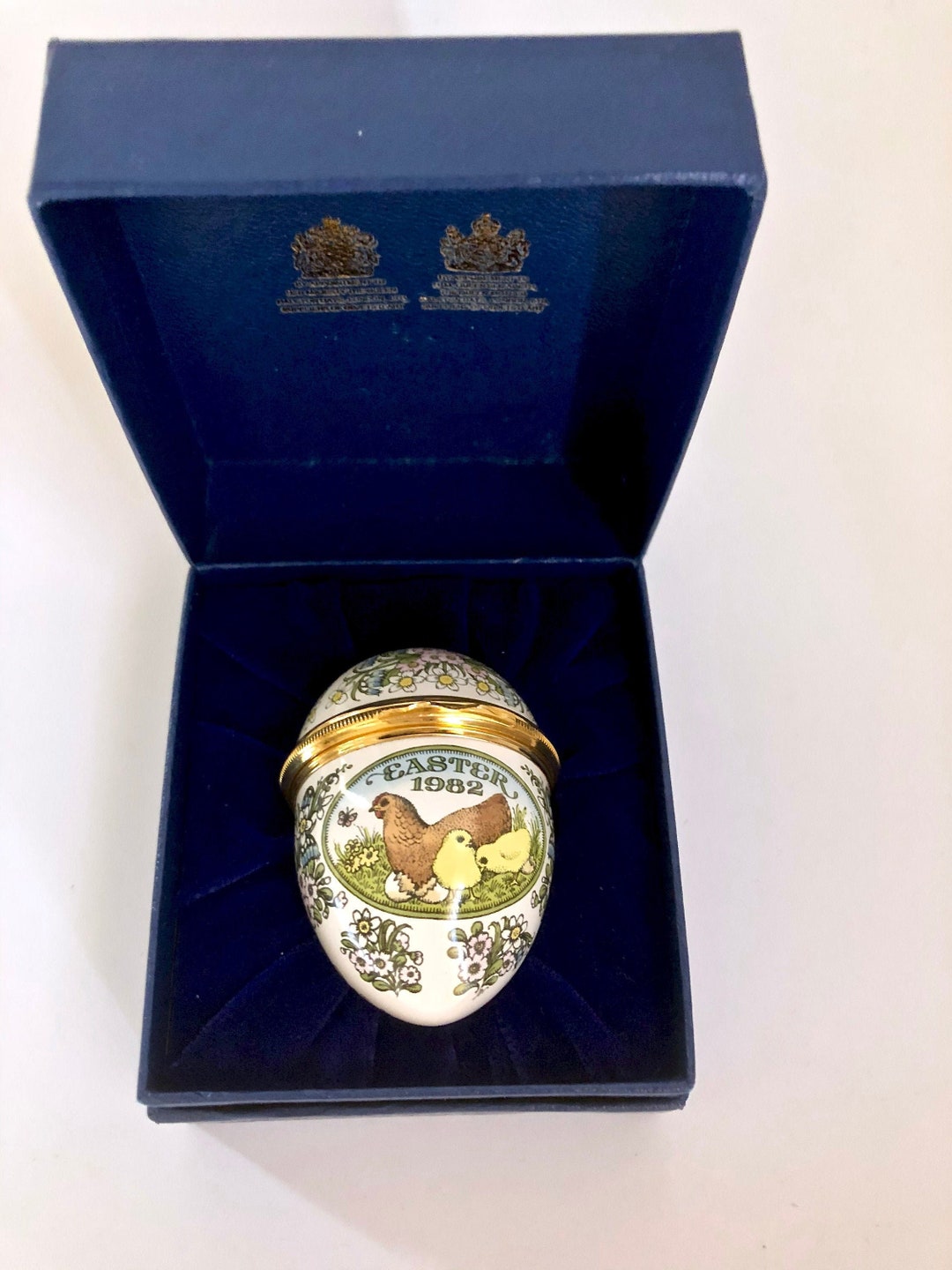 NOS Halcyon Days Enamel Box Easter 1982, Egg Trinket Ring Pill Box - Etsy