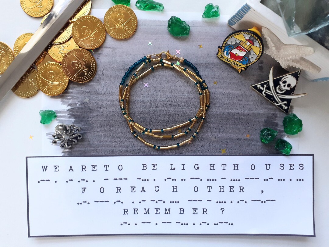Lighthouses for Each Other Morse Code Necklace / Wrap Around Bracelet ...