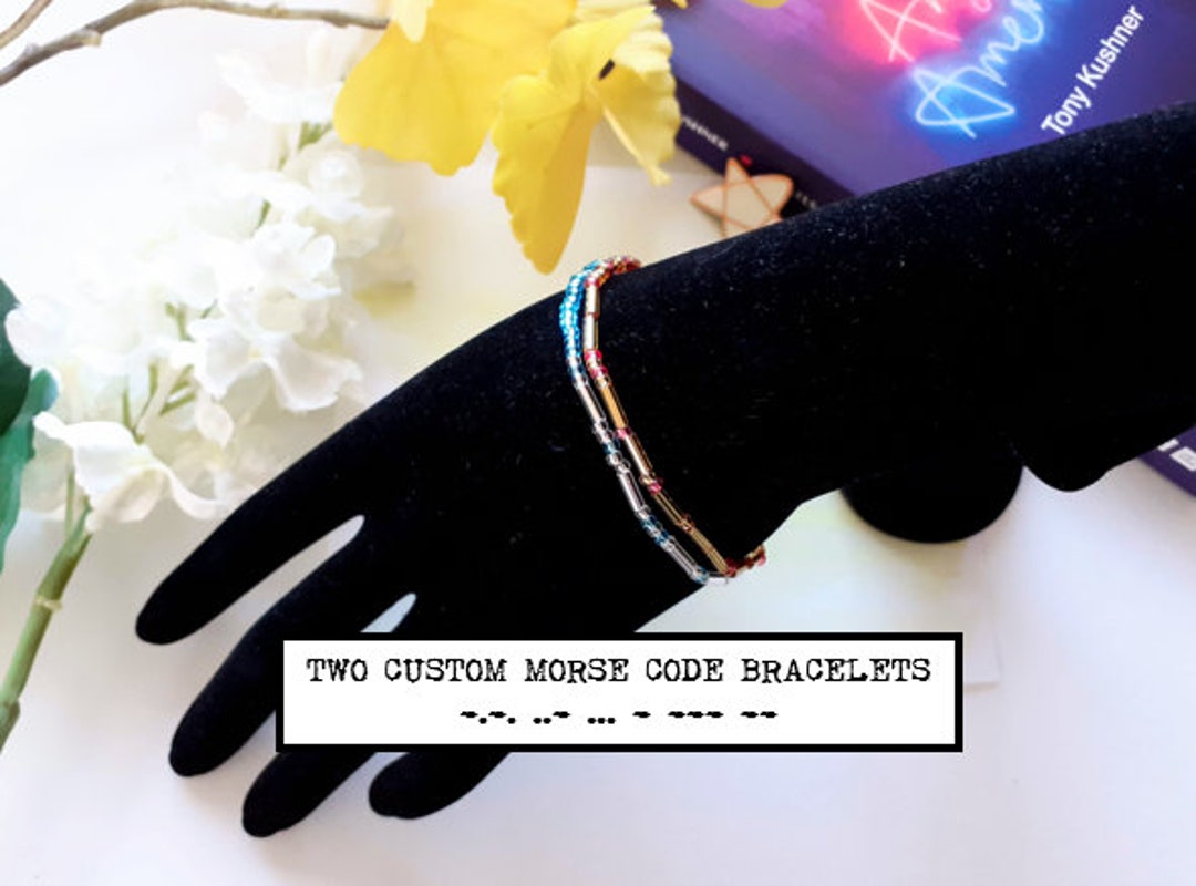 Two Custom Angels in America Morse Code Bracelets Silver / Gold - Etsy