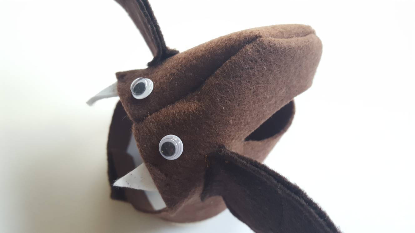 Boo Bat Cat Dog and Small Pet Hat Costume Made With Brown Felt Googly ...