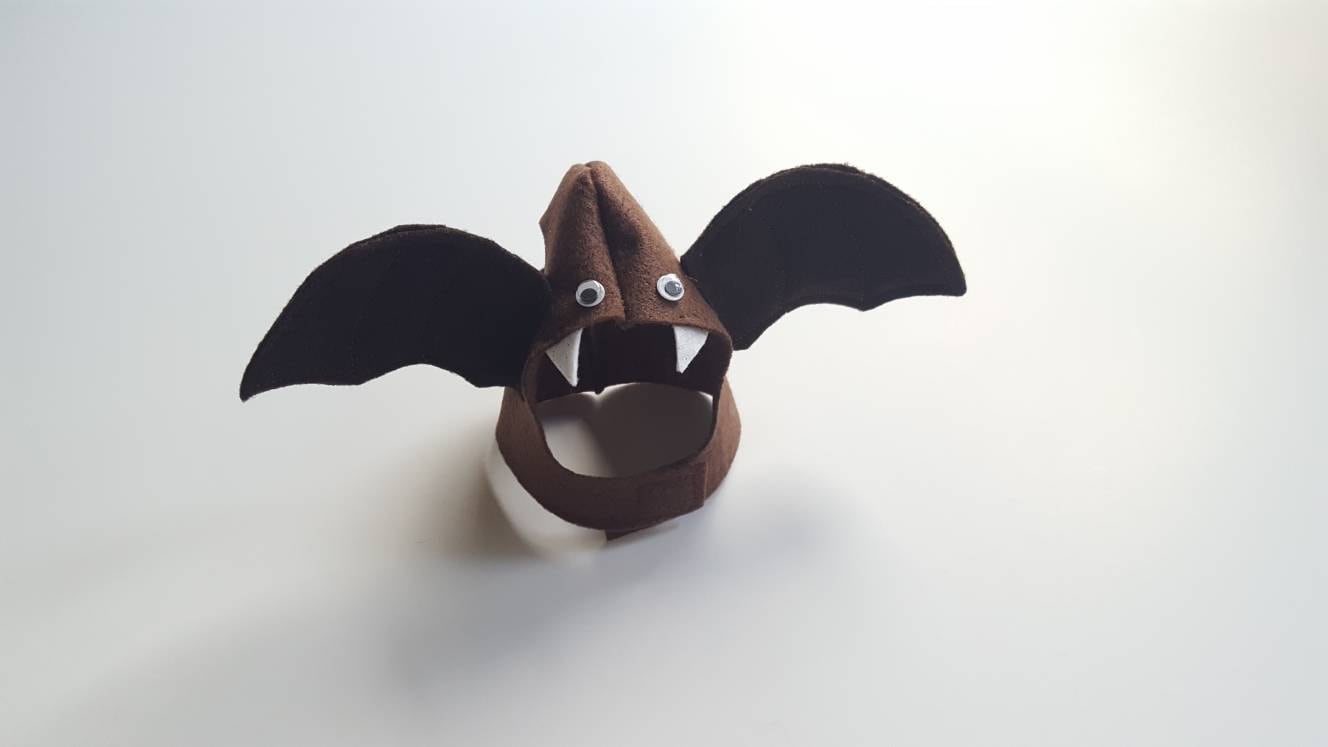 Boo Bat Cat Dog and Small Pet Hat Costume Made With Brown Felt Googly ...