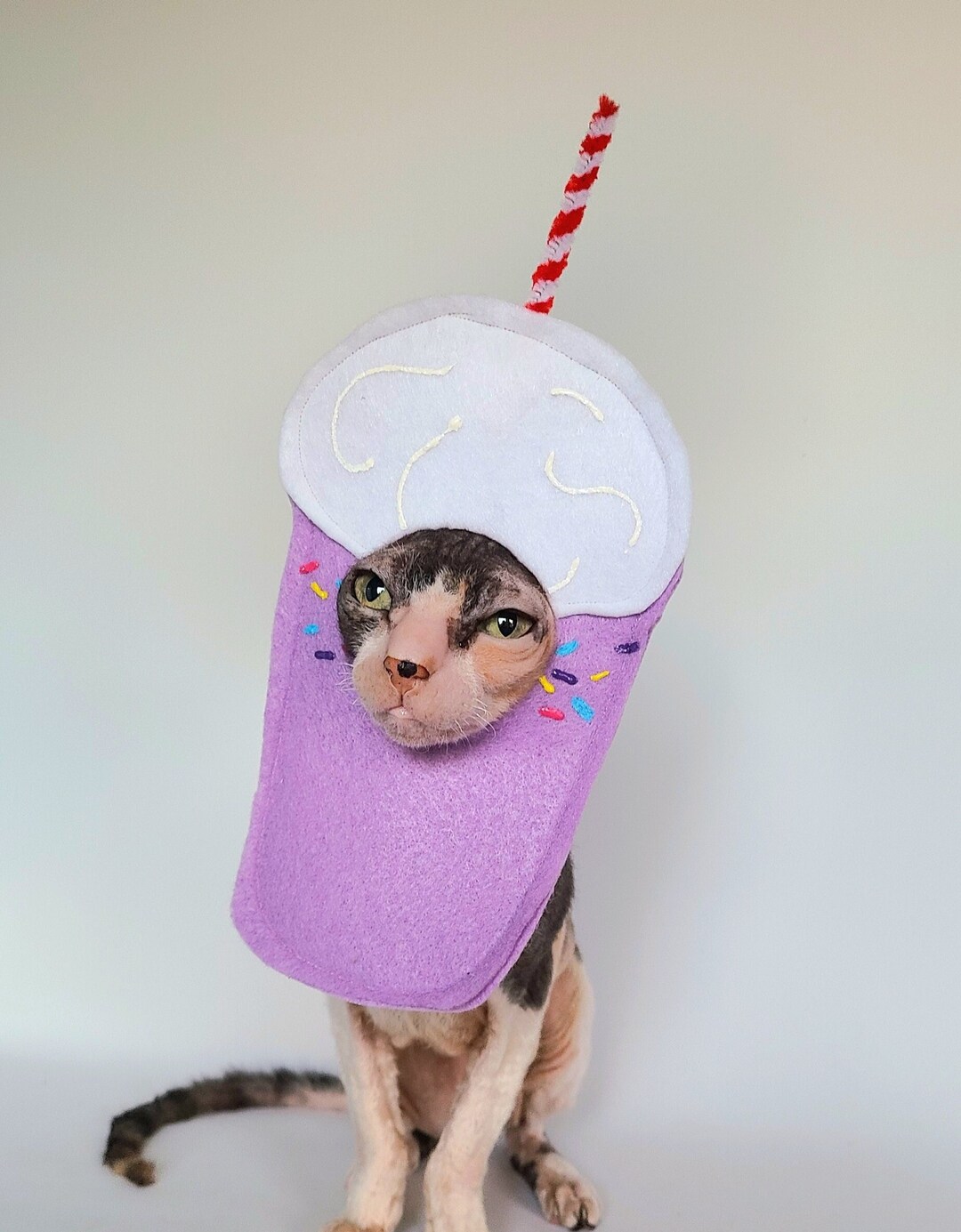 Grimace Purple Milkshake Costume Hat for Cats Small Dogs and Small Pets ...