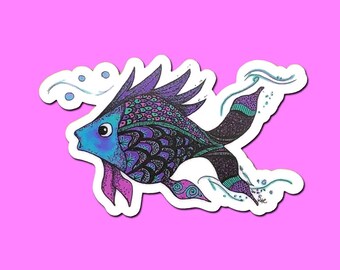Fish sticker | Etsy