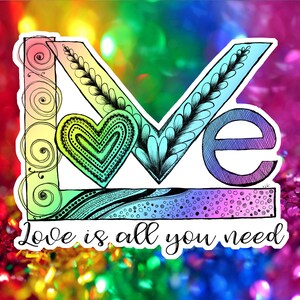 Rainbow Love, Love is All You Need Sticker, Best Friend Gift - Etsy