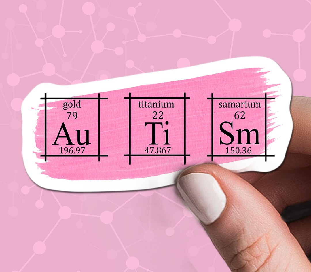 Periodic Table Autism Vinyl Sticker, Pink Chemistry Decal - Etsy