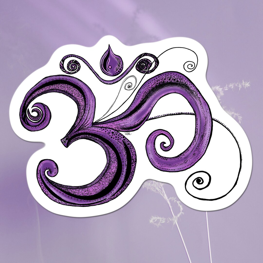 Purple Om Meditation Sticker, Buddhist Chant Yoga Decal - Etsy