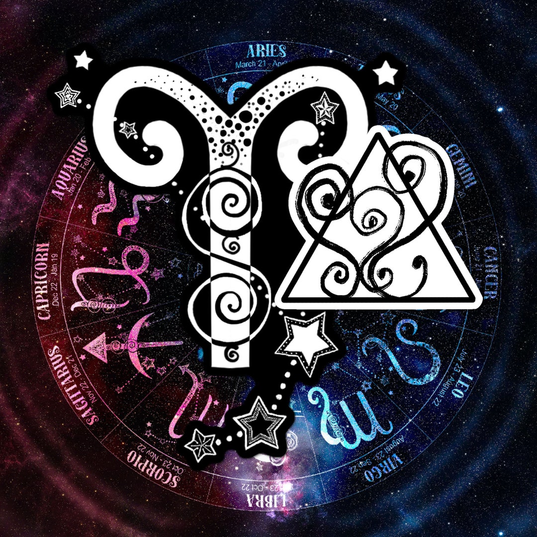 Aries Symbol and Fire Element Vinyl Stickers, Zodiac Decal - Etsy
