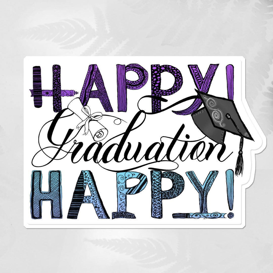 Happy Graduation Sticker, Graduation Bumper Sticker - Etsy