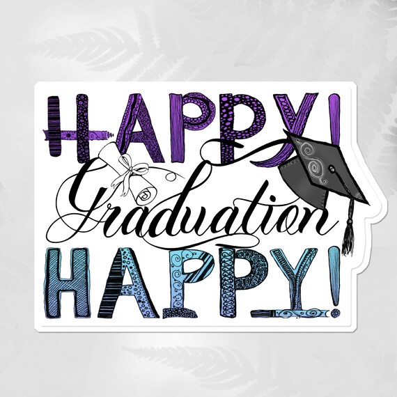 Happy Graduation Sticker Graduation Laptop Sticker Yeti | Etsy