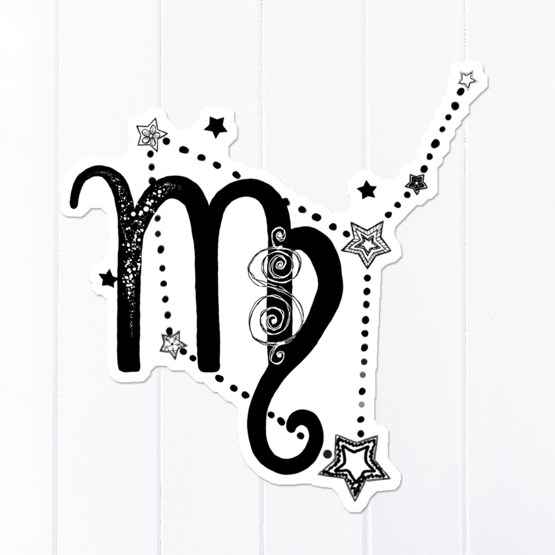 Virgo Symbol and Constellation Vinyl Sticker, Zodiac Decal - Etsy