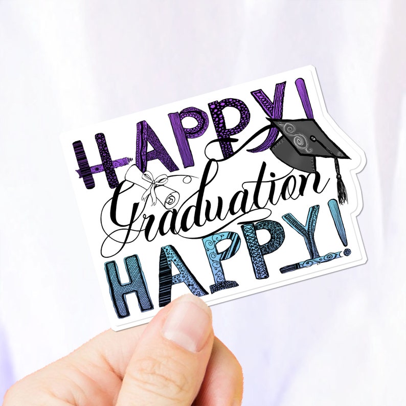 Happy Graduation Sticker Graduation Laptop Sticker Yeti | Etsy