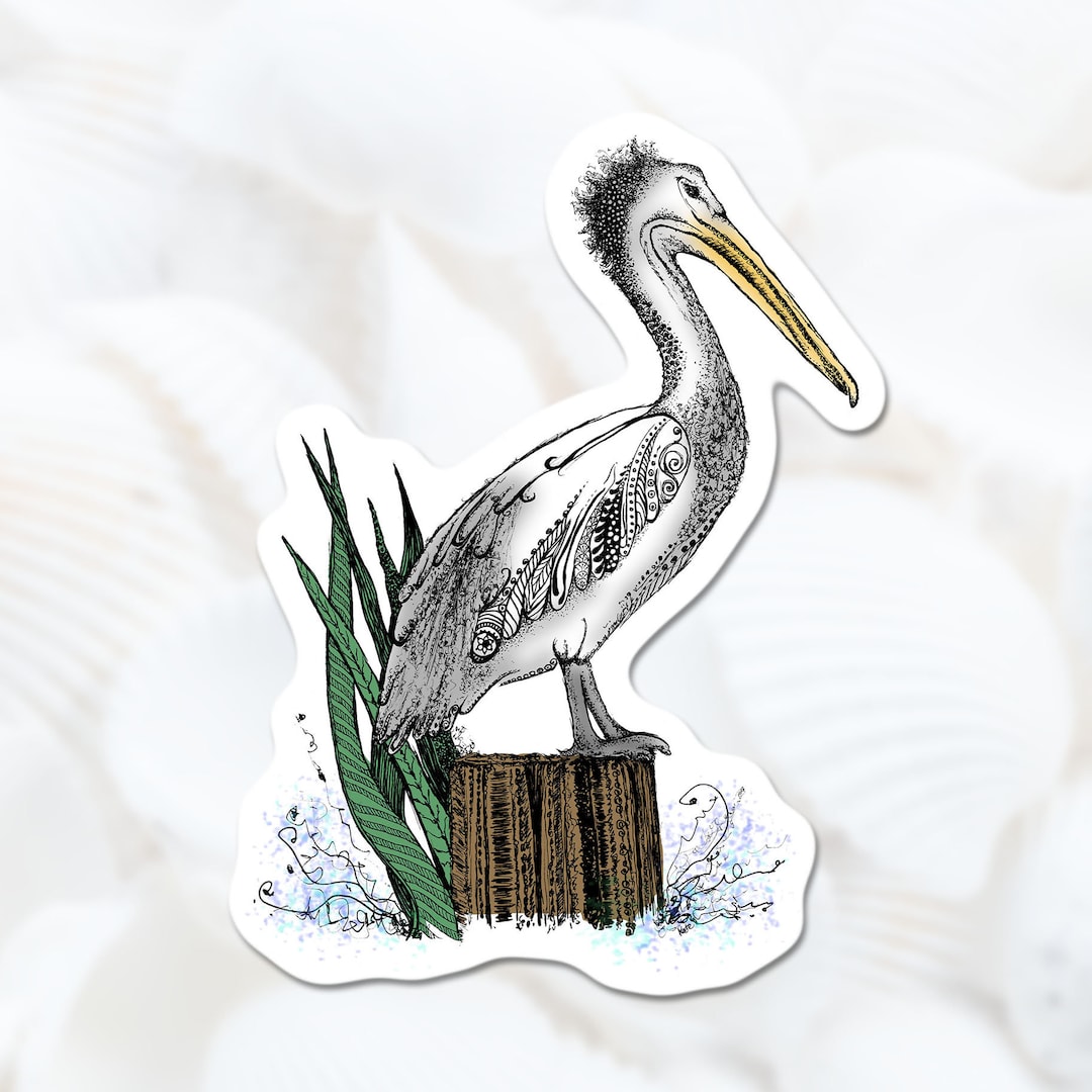 Pelican Vinyl Sticker, Waterproof Beach Sea Life Decal - Etsy