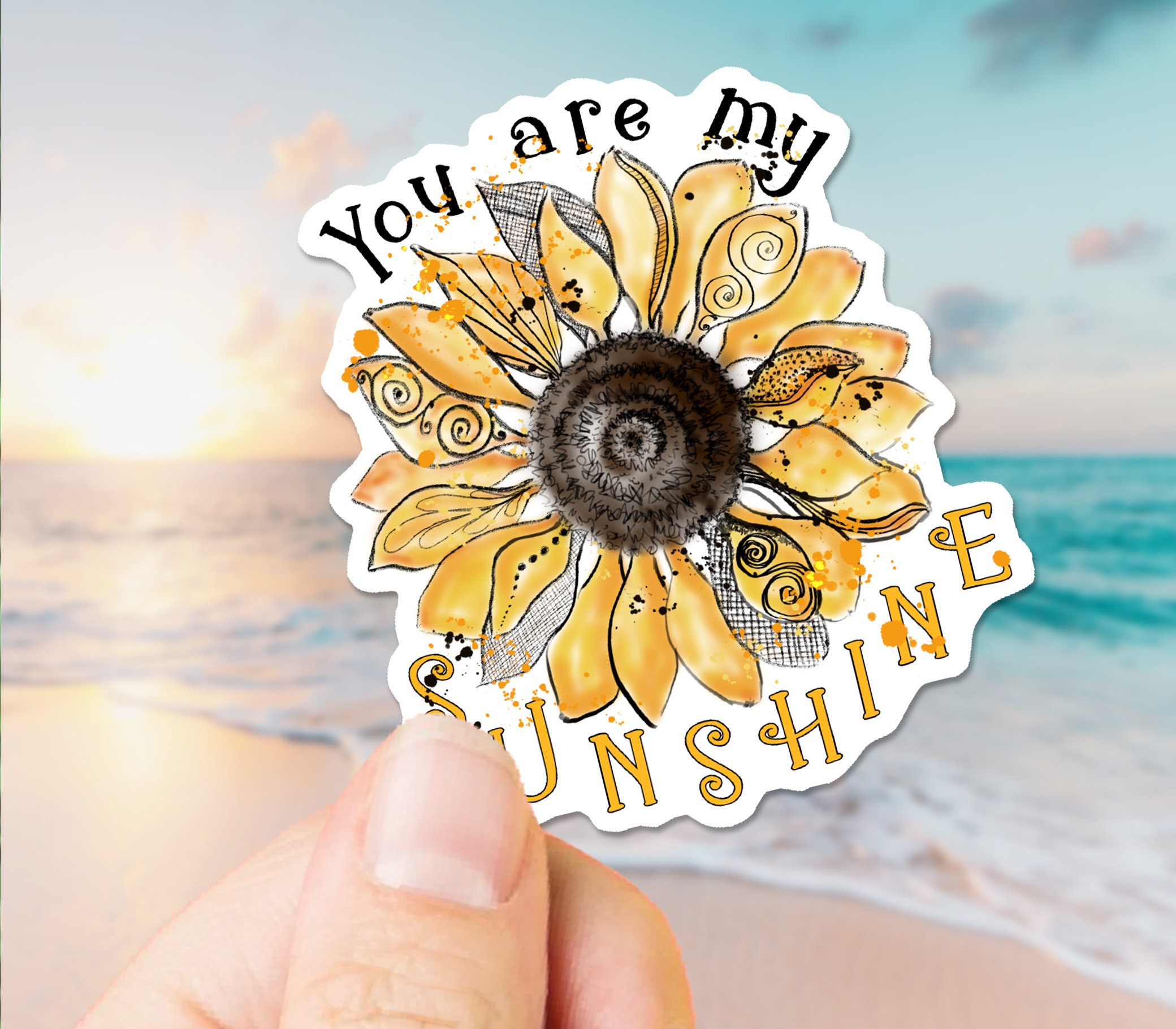 You Are My Sunshine Sunflower Sticker Vinyl Sticker Gift | Etsy