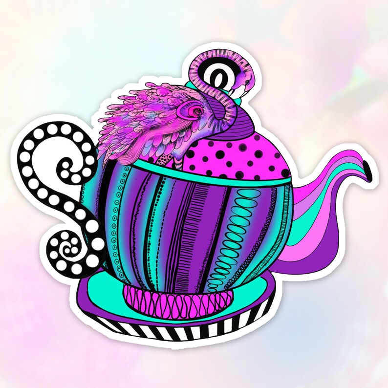 Fantasy Teapot Sticker, Alice's Wonderland Fantasy - Etsy