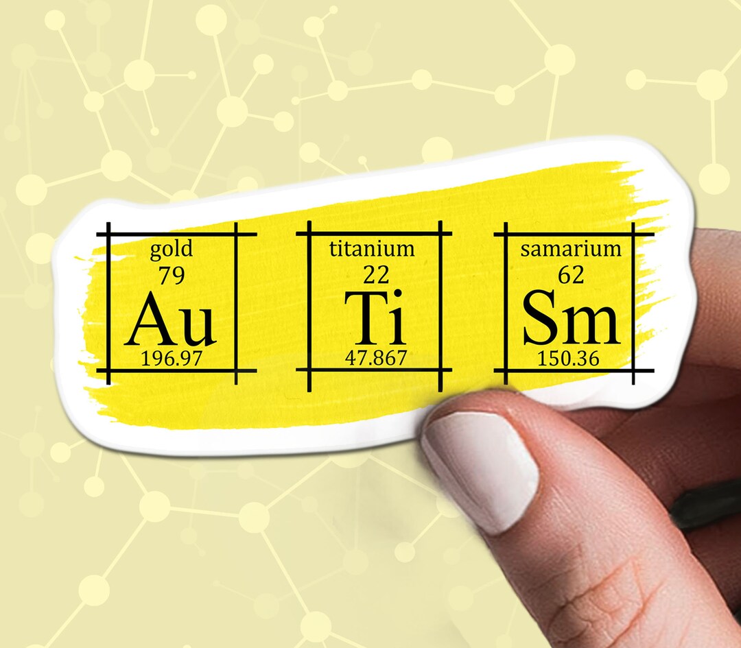 Periodic Table Autism Vinyl Sticker, Yellow Chemistry Decal - Etsy