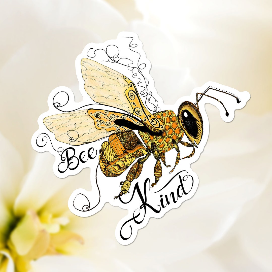 Honeybee Vinyl Sticker, Bee Kind Decal, Positive Reminder - Etsy