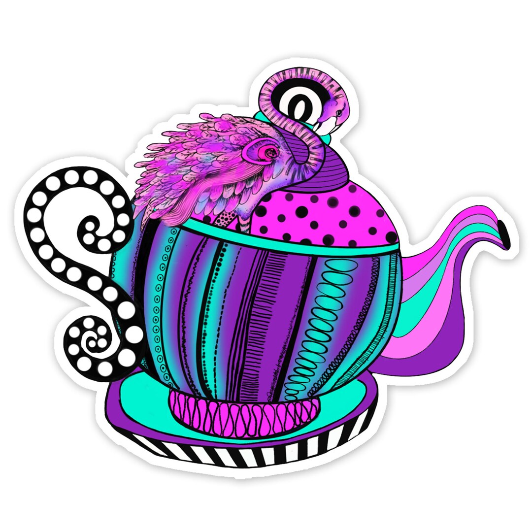 Fantasy Teapot Sticker, Alice's Wonderland Fantasy - Etsy