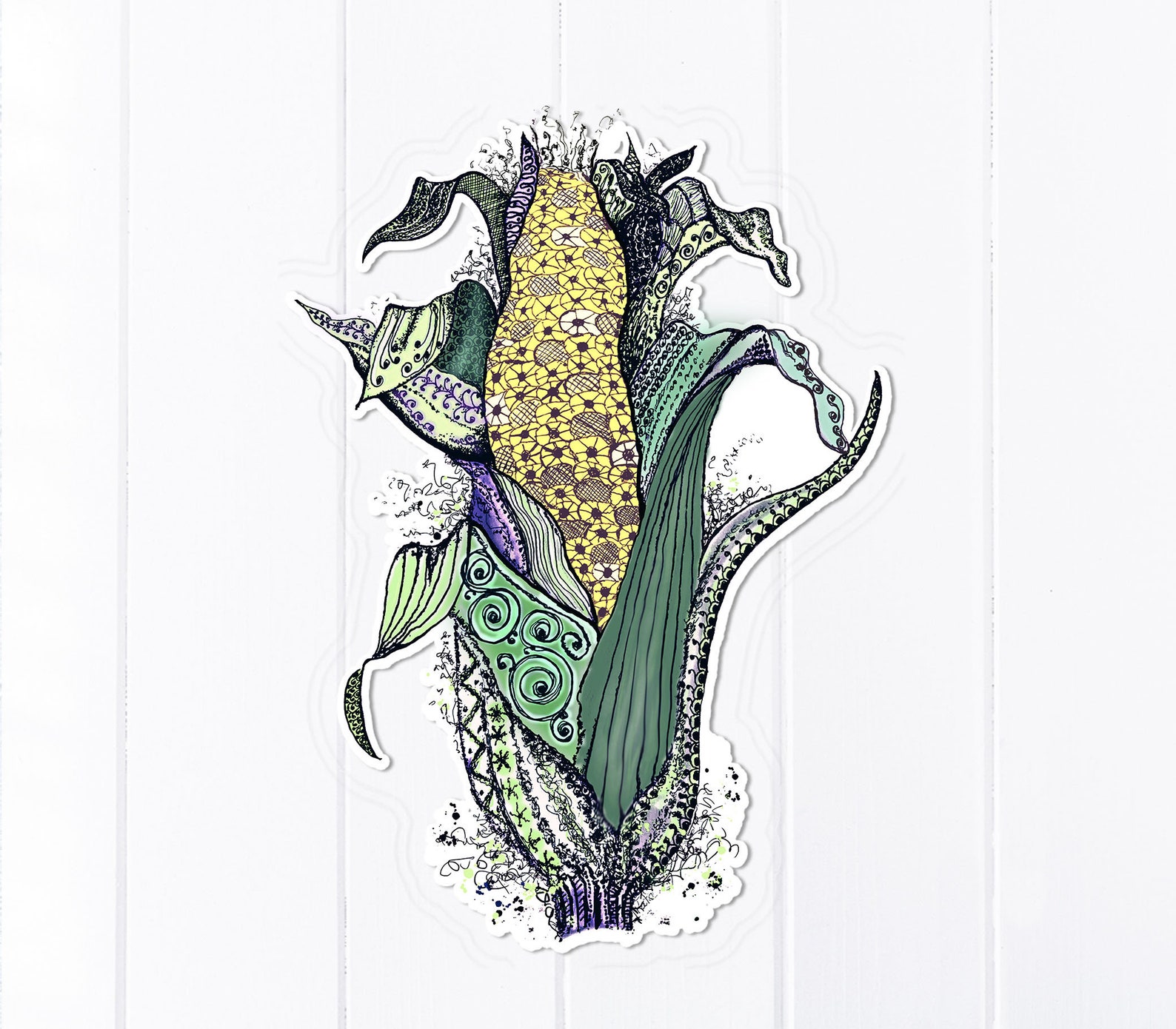 Corn Vegetable Sticker Corn on the Cob Yellow Food Decal - Etsy