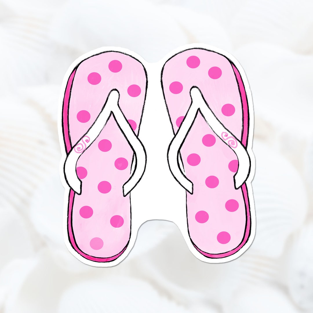 Pink Flip-flops Vinyl Sticker, Beach Sticker, Sandals Decal - Etsy