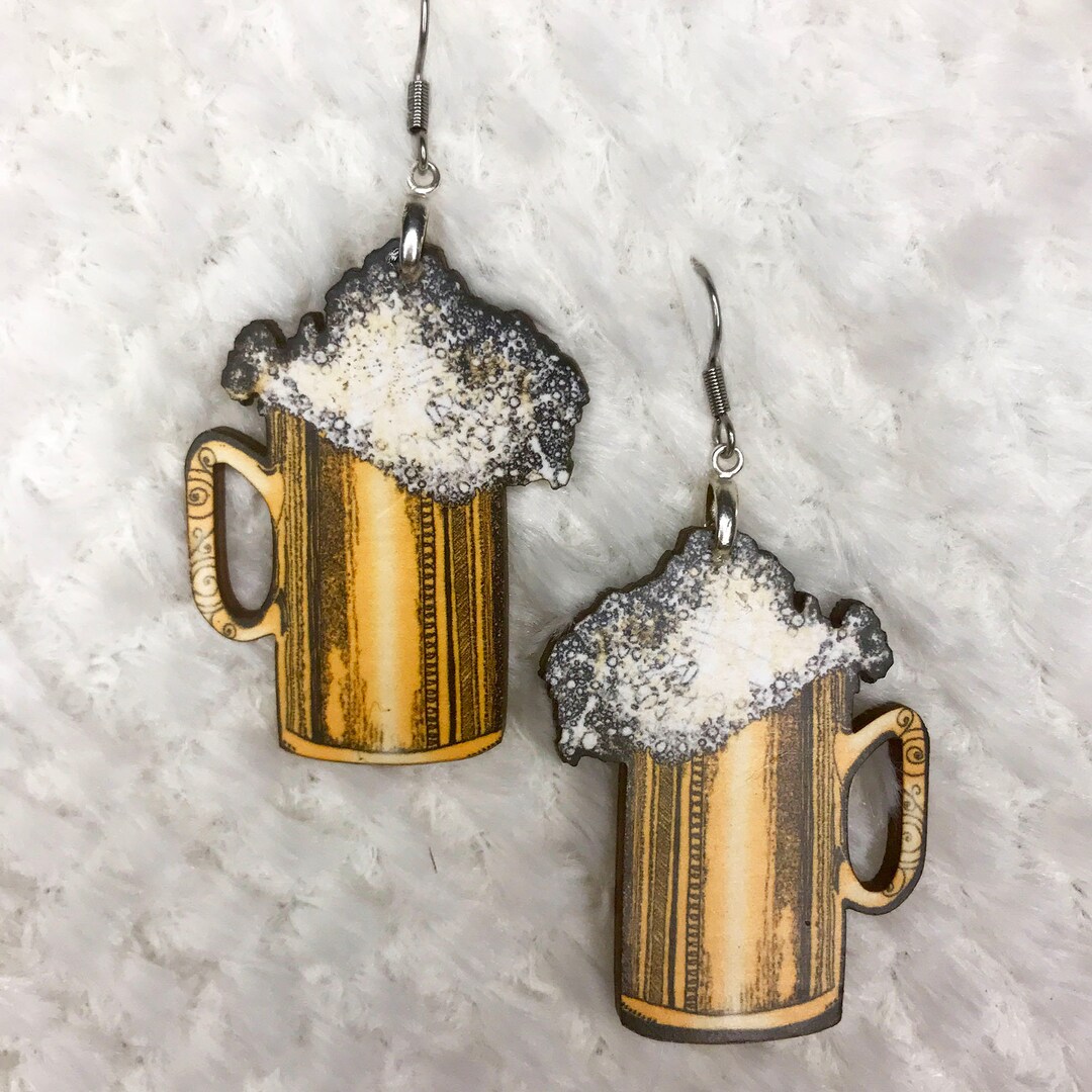 Beer Mug Earrings, Brewery Jewelry, Handmade Gift for Her - Etsy