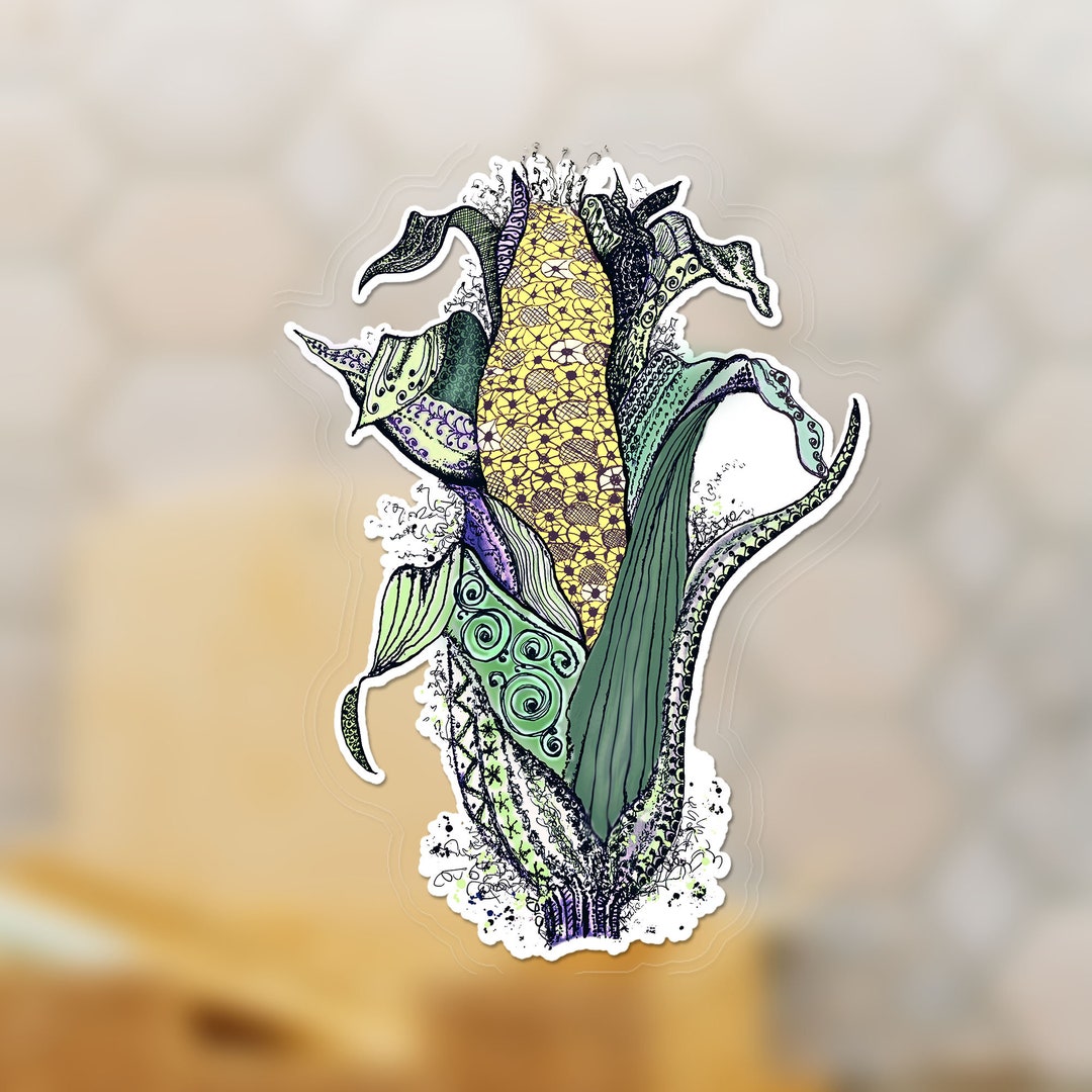 Corn Vegetable Sticker, Corn on the Cob Food Decal - Etsy