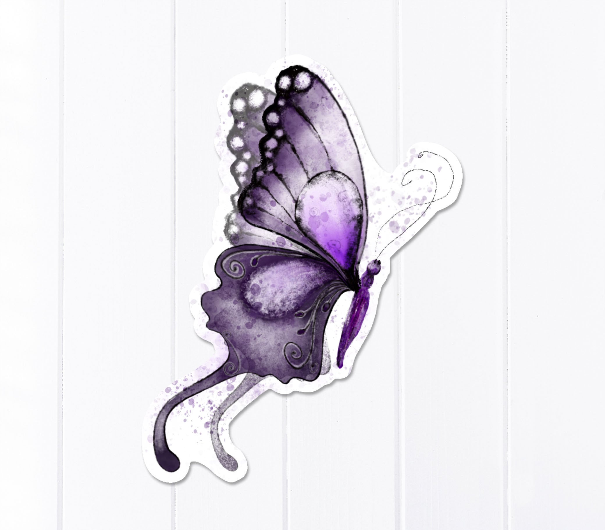 Purple Butterfly Drawing