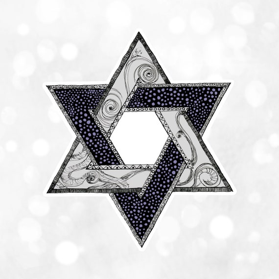 Jewish Star Of David Sticker Sticker Jewish David Star Design , Vector