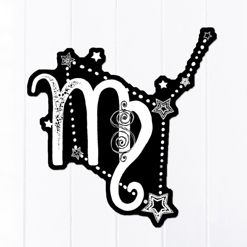 Virgo Symbol and Earth Element Vinyl Stickers Zodiac Sticker - Etsy