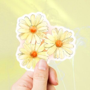 Watercolor Daisy Sticker, April Birth Flower, Spring Decal - Etsy