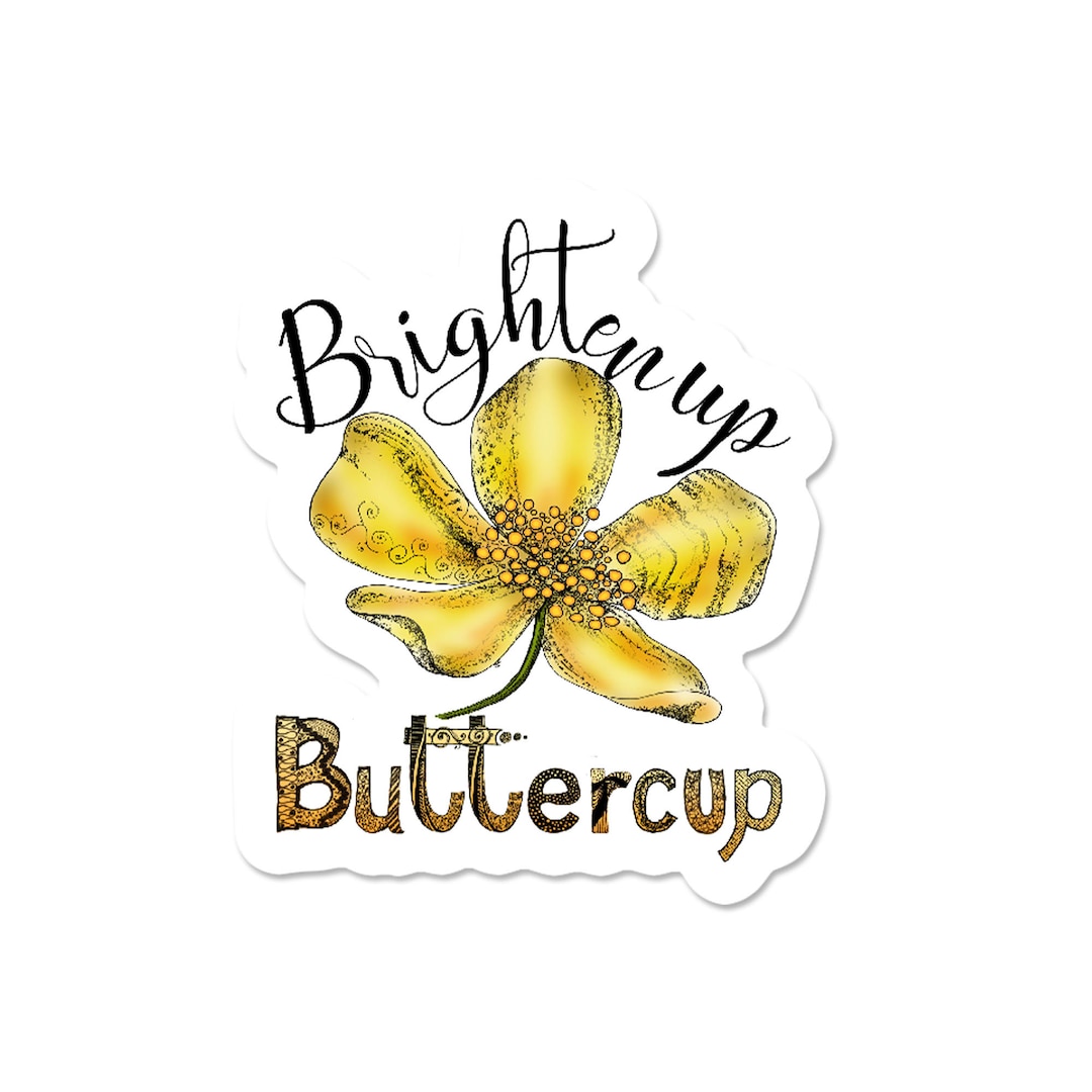 Brighten up Buttercup, Friend Gift, Inspirational Sticker - Etsy