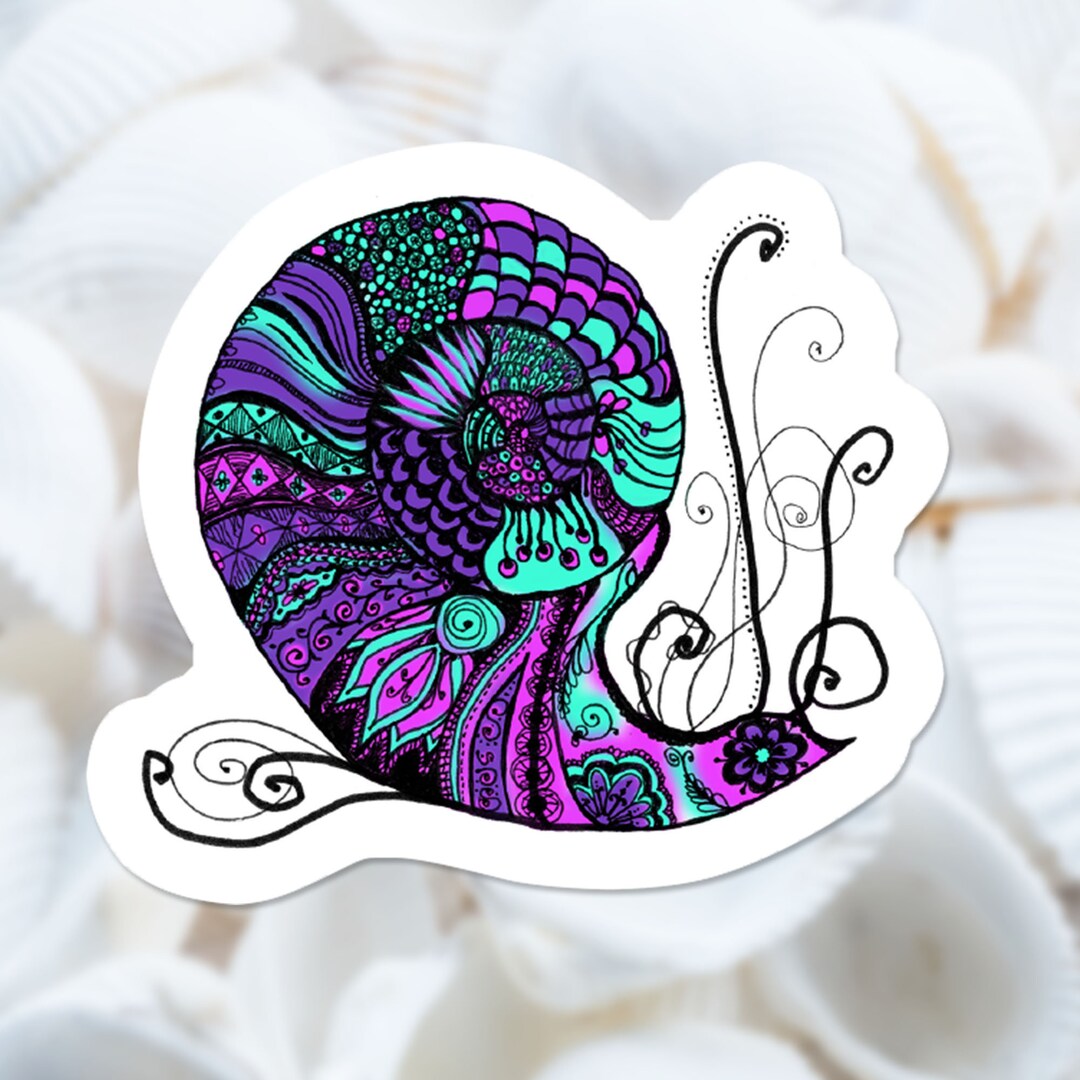 Nautilus Sea Life Sticker, Snail Vinyl Sticker, Beach Decal - Etsy