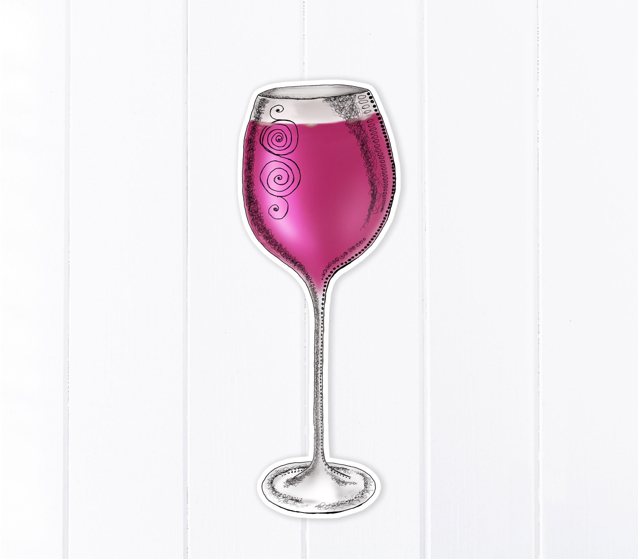 Wine Glass Sticker Alcohol Decal Scrapbooking Sticker | Etsy